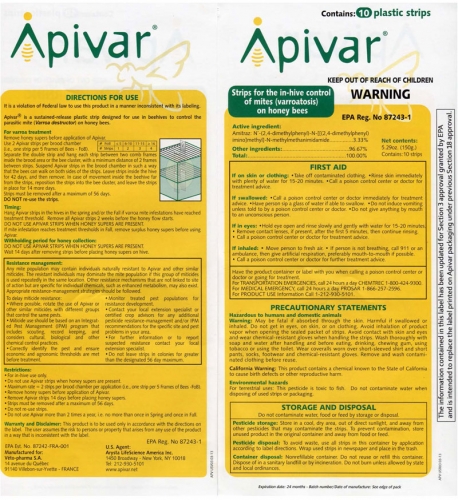 Apivar (10 pk) | Talmage Farm Agway