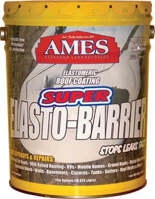 Super Elasto Barrier Rubber Roof/Deck Coating, Gray, 5-Gals.