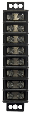 Terminal Block, 8-Circuit, 30A, 600V, 22-10 AWG, 1/Clam, 5Clams/Master